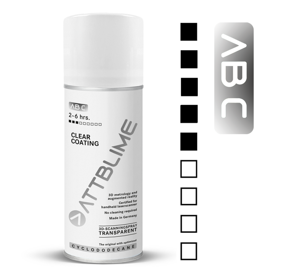 ATTBLIME ABC clear 3D Scanningspray transparent | messpunkte.de